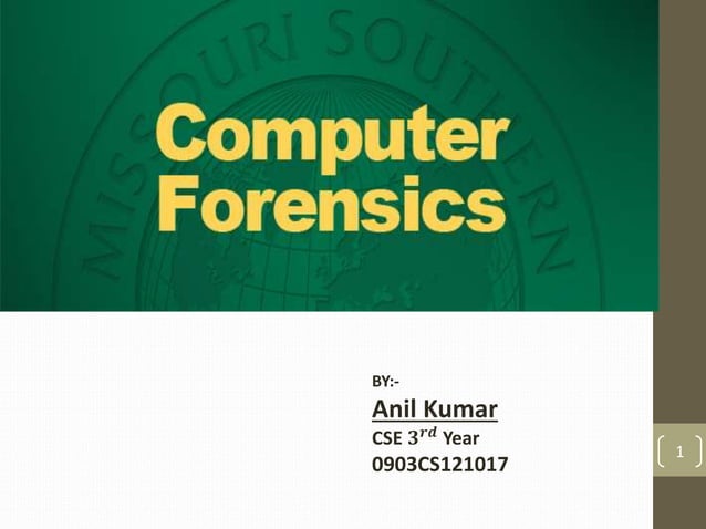 Computer Forensics | PPTX | Crime & Harmful Acts to Individuals, Society & Human Right ...