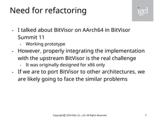 Preparing BitVisor for Supporting Multiple Architectures | PDF