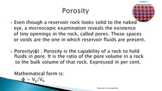 Reservoir Rock Properties | PPTX