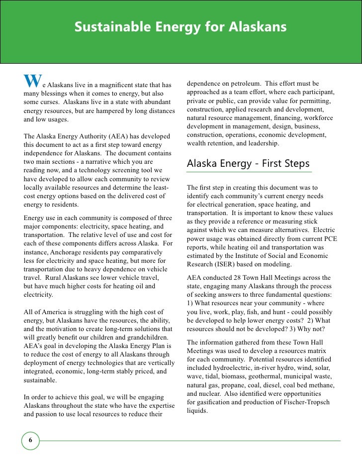 Alaska Energy: A First Step Toward Energy Independence