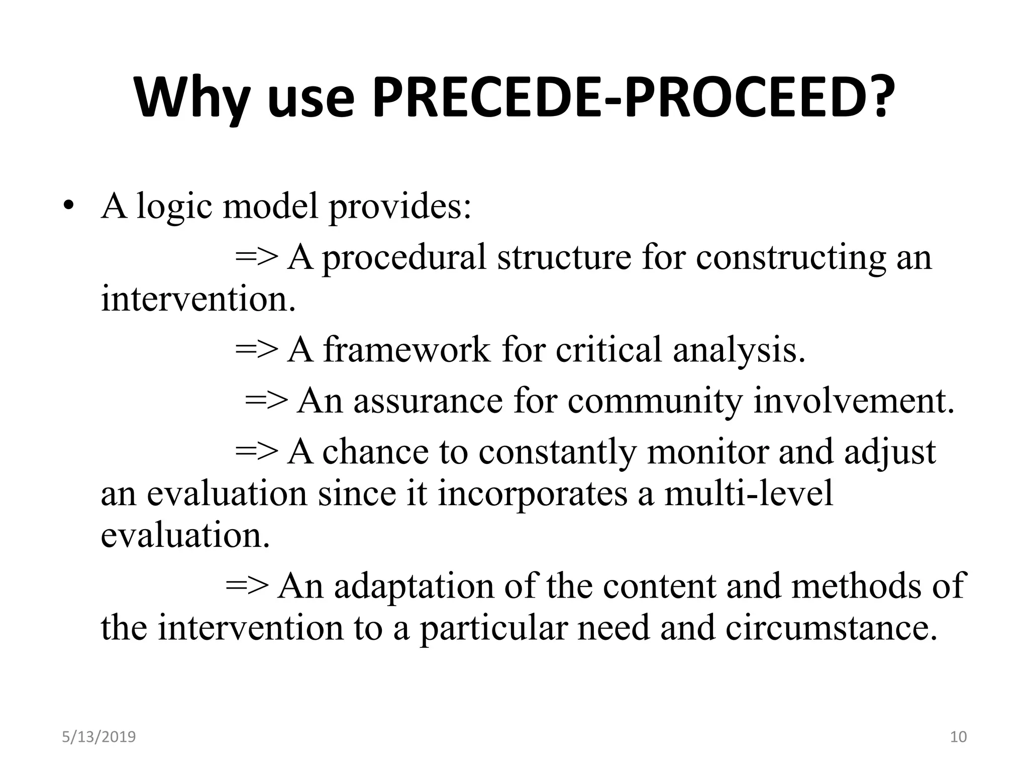 PRECED/PROCEED MODEL | PPTX