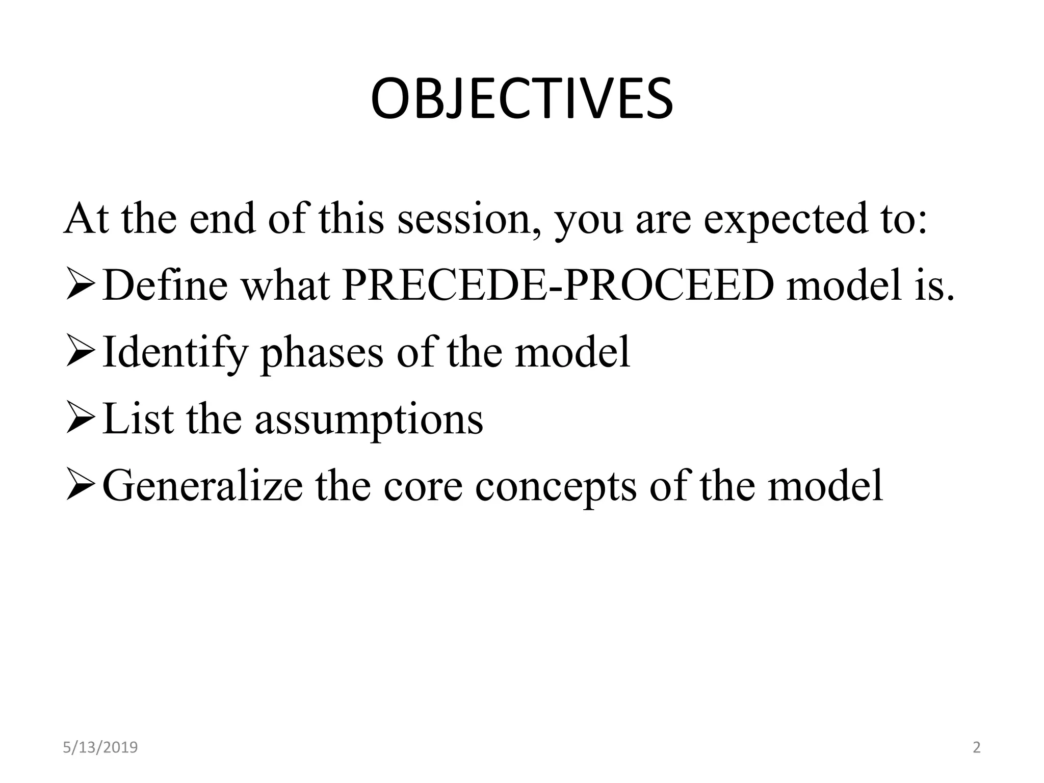 PRECED/PROCEED MODEL | PPTX