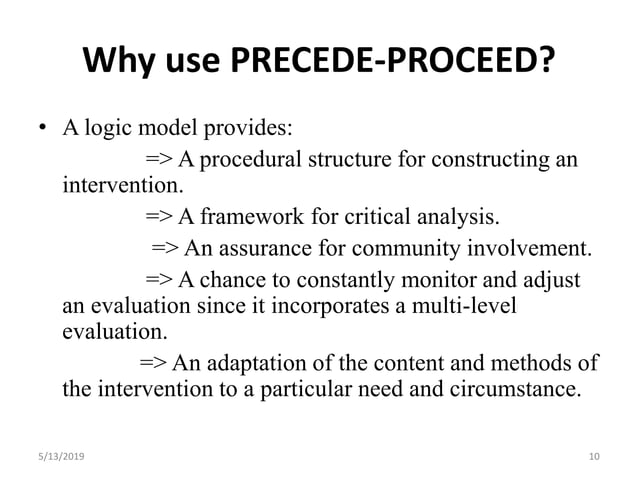 PRECED/PROCEED MODEL | PPTX