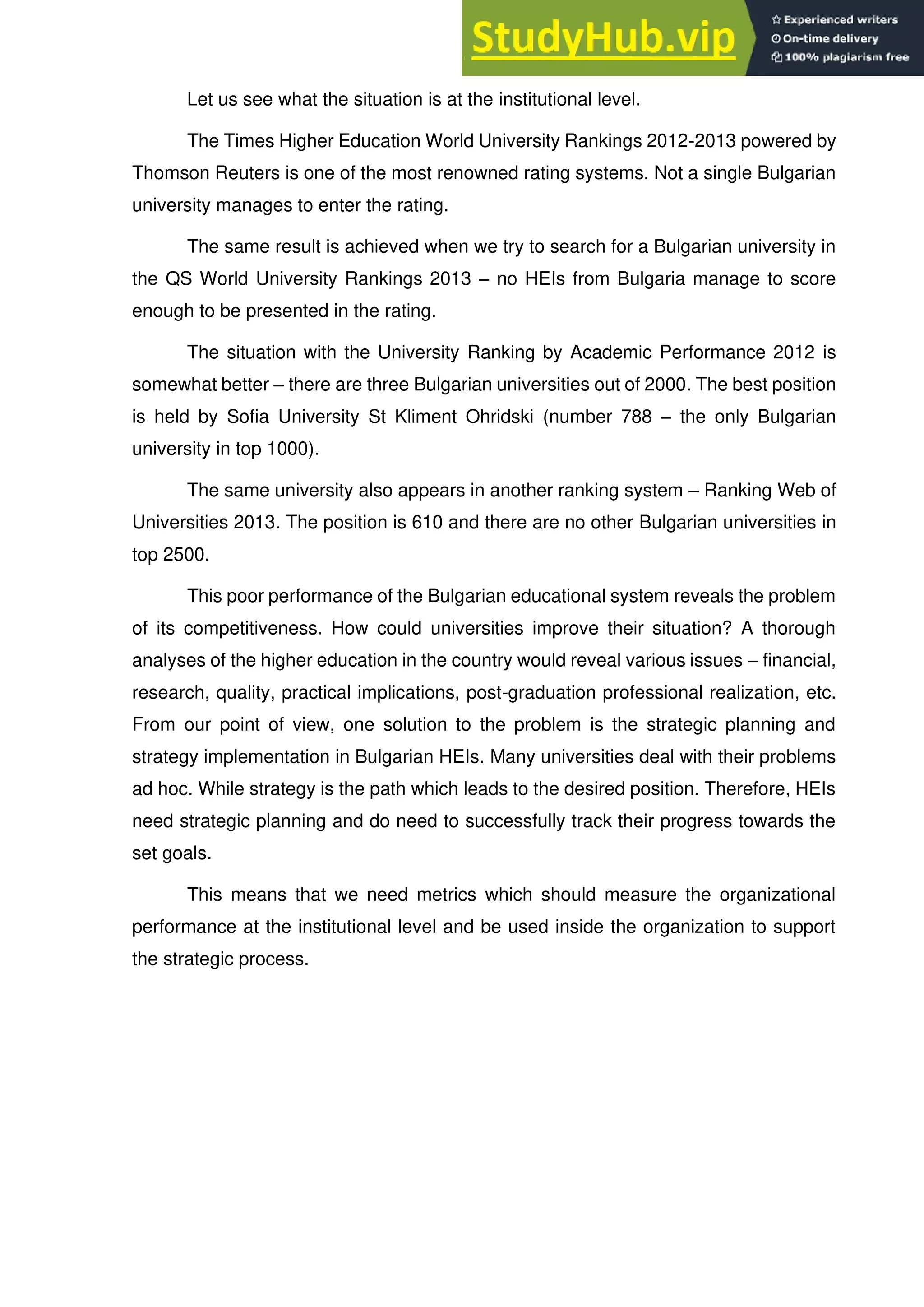 A Key Performance Indicators A Framework For Higher Education Institutions | PDF