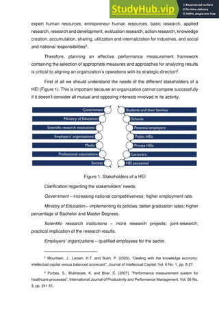 A Key Performance Indicators A Framework For Higher Education ...
