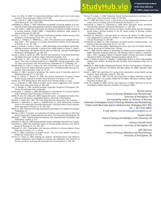 A Key Transition For Student Nurses The First Placement Experience ...