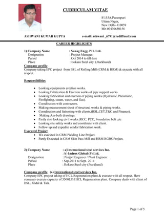 A K GUPTA (B.E Mech) | PDF | Construction Industry | Industries