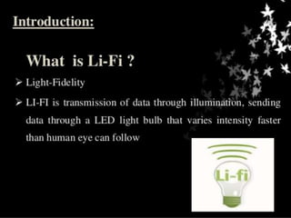 li-fi | PPTX | Technology & Computing