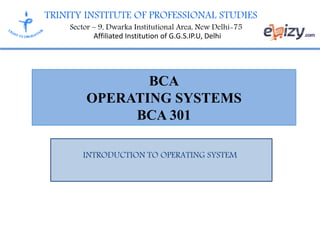 INTRODUCTION TO OPERATING SYSTEM | PPTX | Operating Systems | Computer ...
