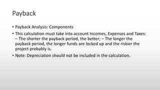 Net present Value, Internal Rate Of Return, Profitability Index ...