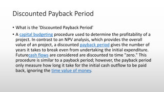 Net present Value, Internal Rate Of Return, Profitability Index ...