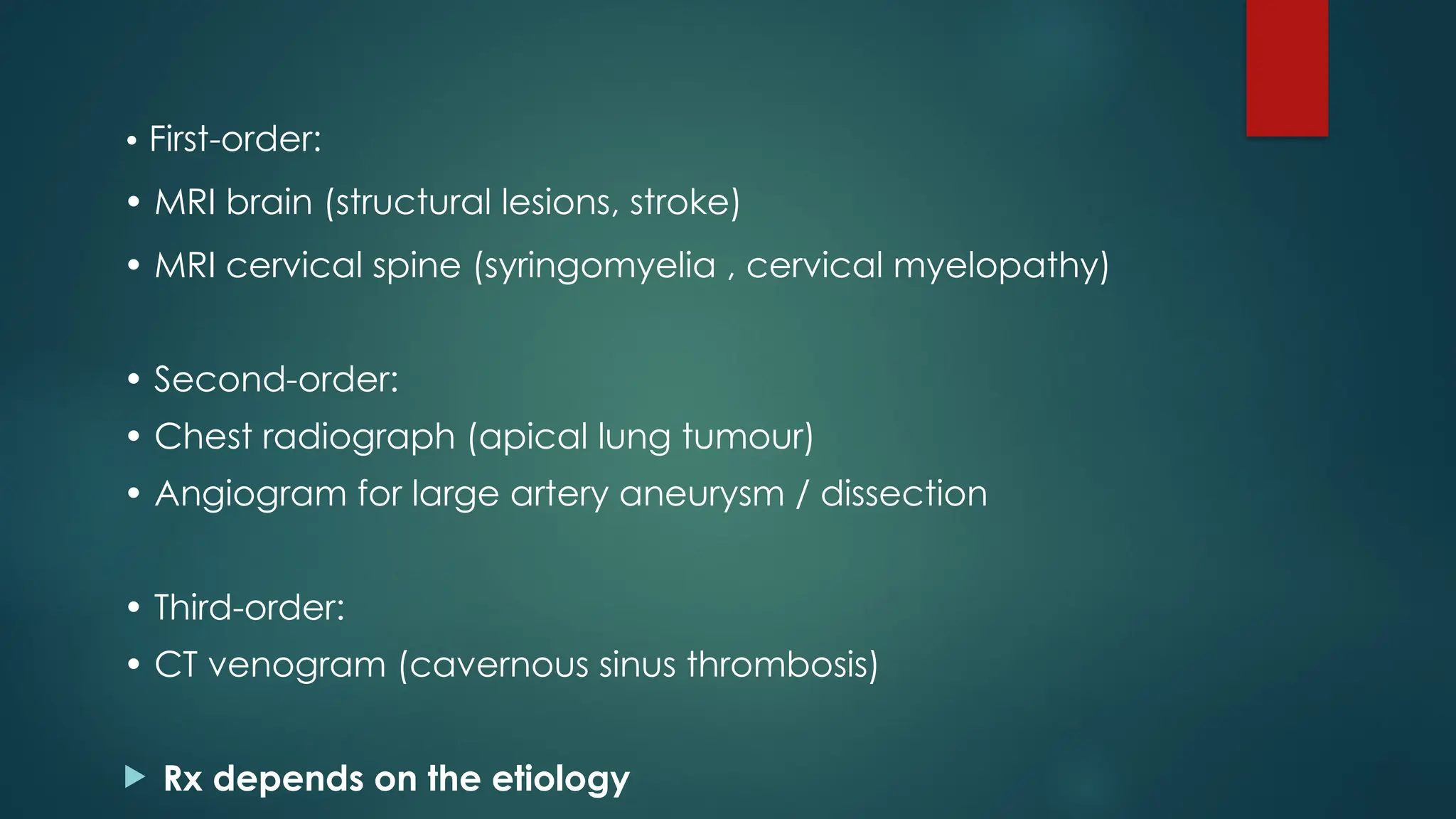 horners syndrome medicine and surgery ppt | PPTX