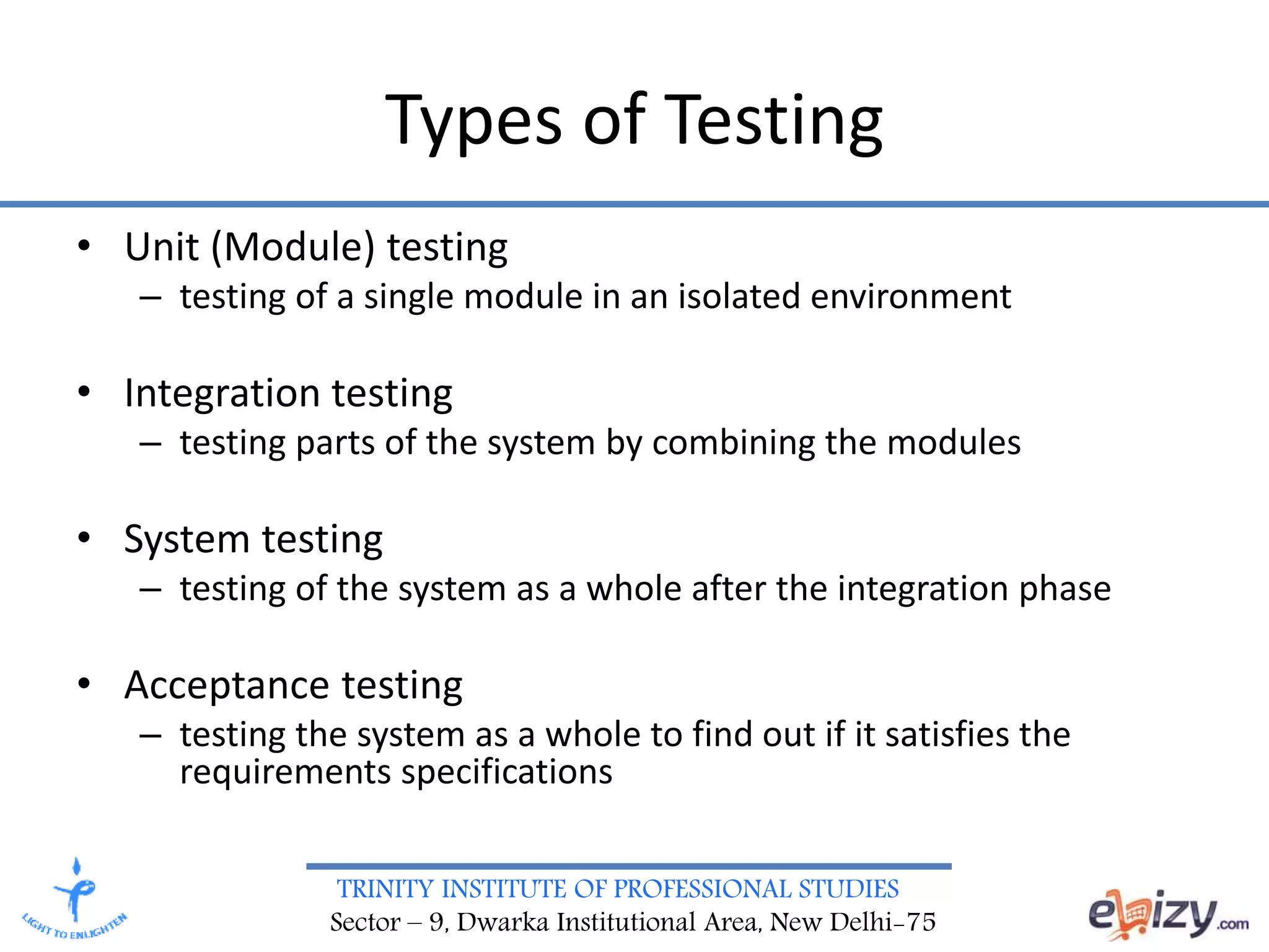 Software Engineering- Types of Testing | PPT