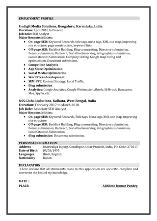 Akhilesh Pandey-Resume | PDF