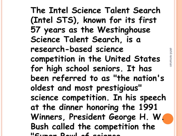 intel science tallent | PPT