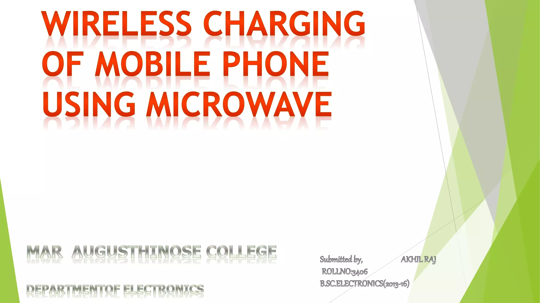 wireless charging of mobile phone using microwave | PPT