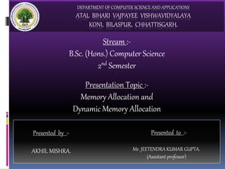 Memory Allocation & Direct Memory Allocation in C & C++ Language PPT | PPTX | Programming ...