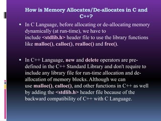 Memory Allocation & Direct Memory Allocation in C & C++ Language PPT | PPTX