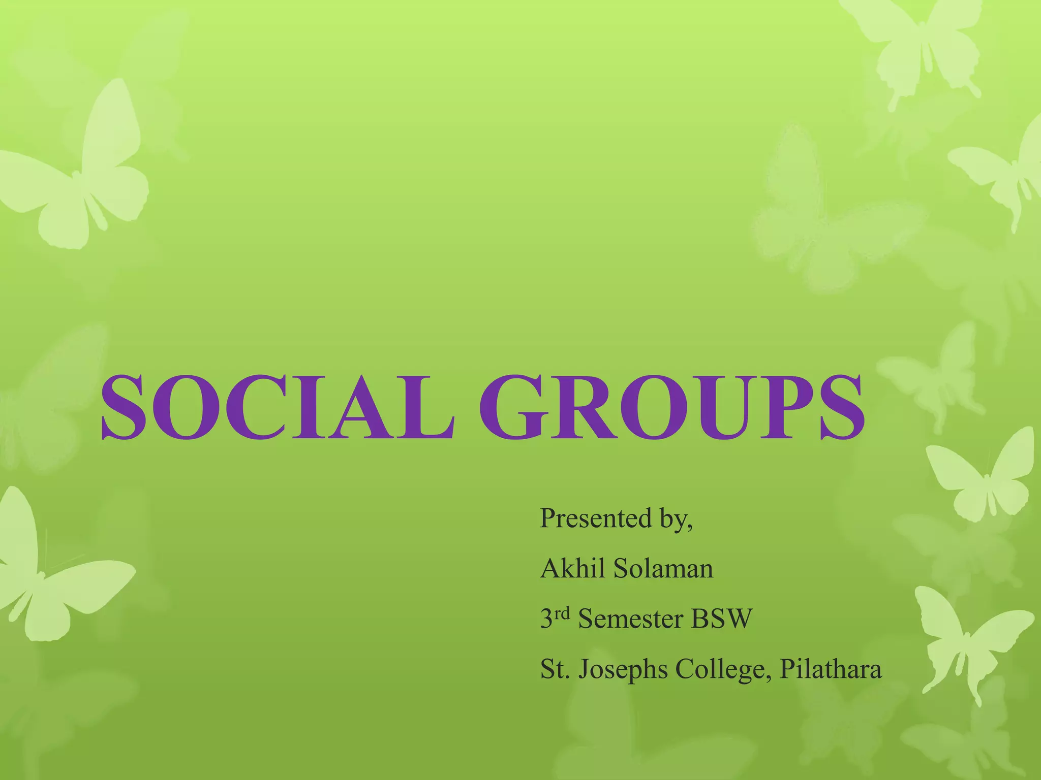 Social Groups in Sociology | PPTX