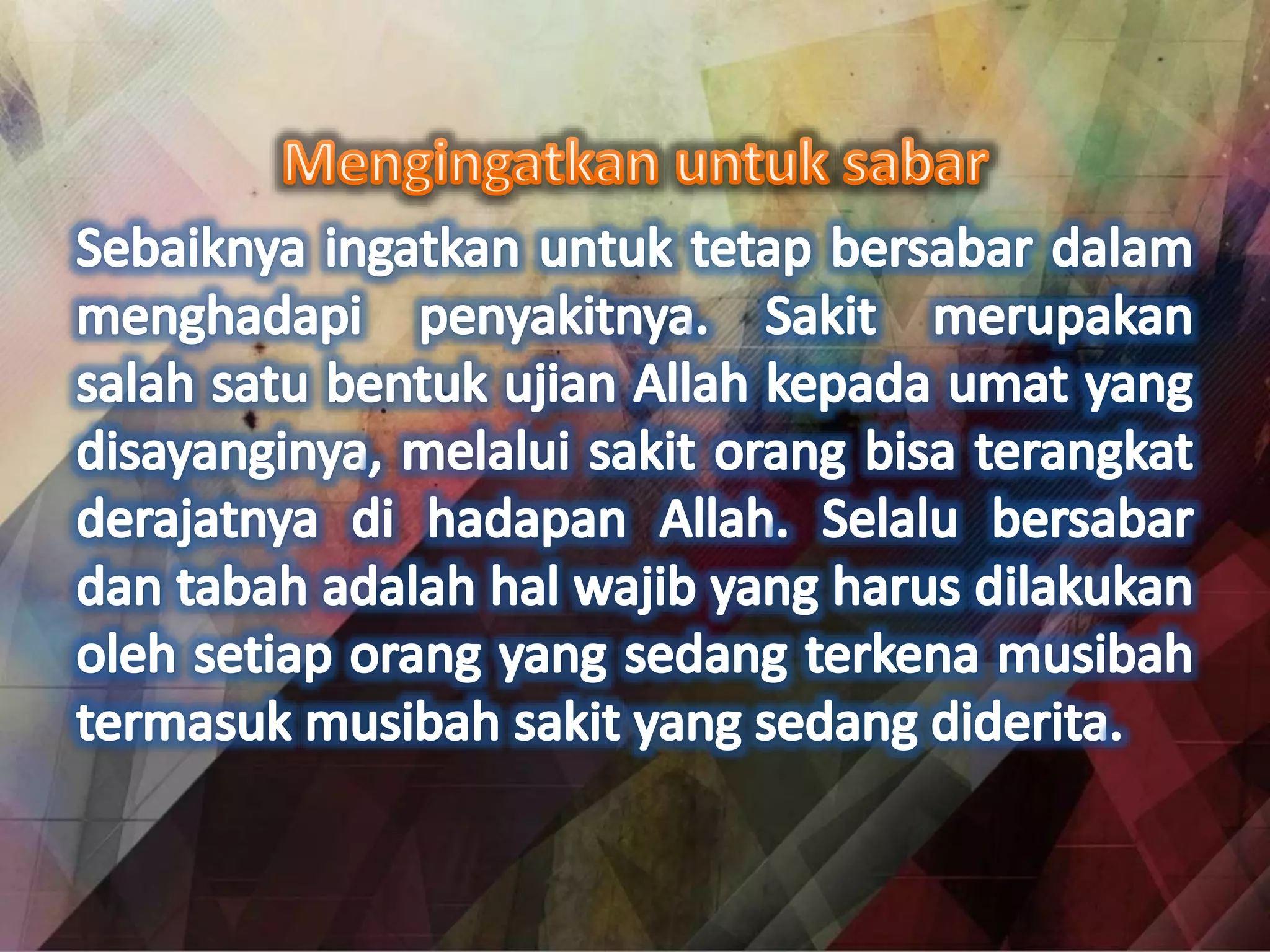 Akhlak dalam menjenguk orang sakit. | PPTX