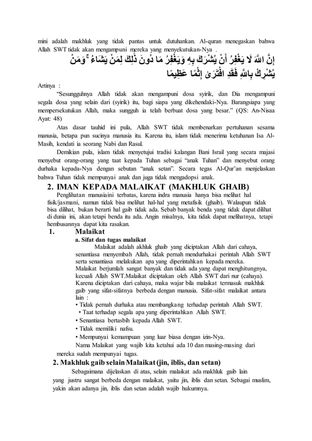 Makalah Rukun Iman | DOCX