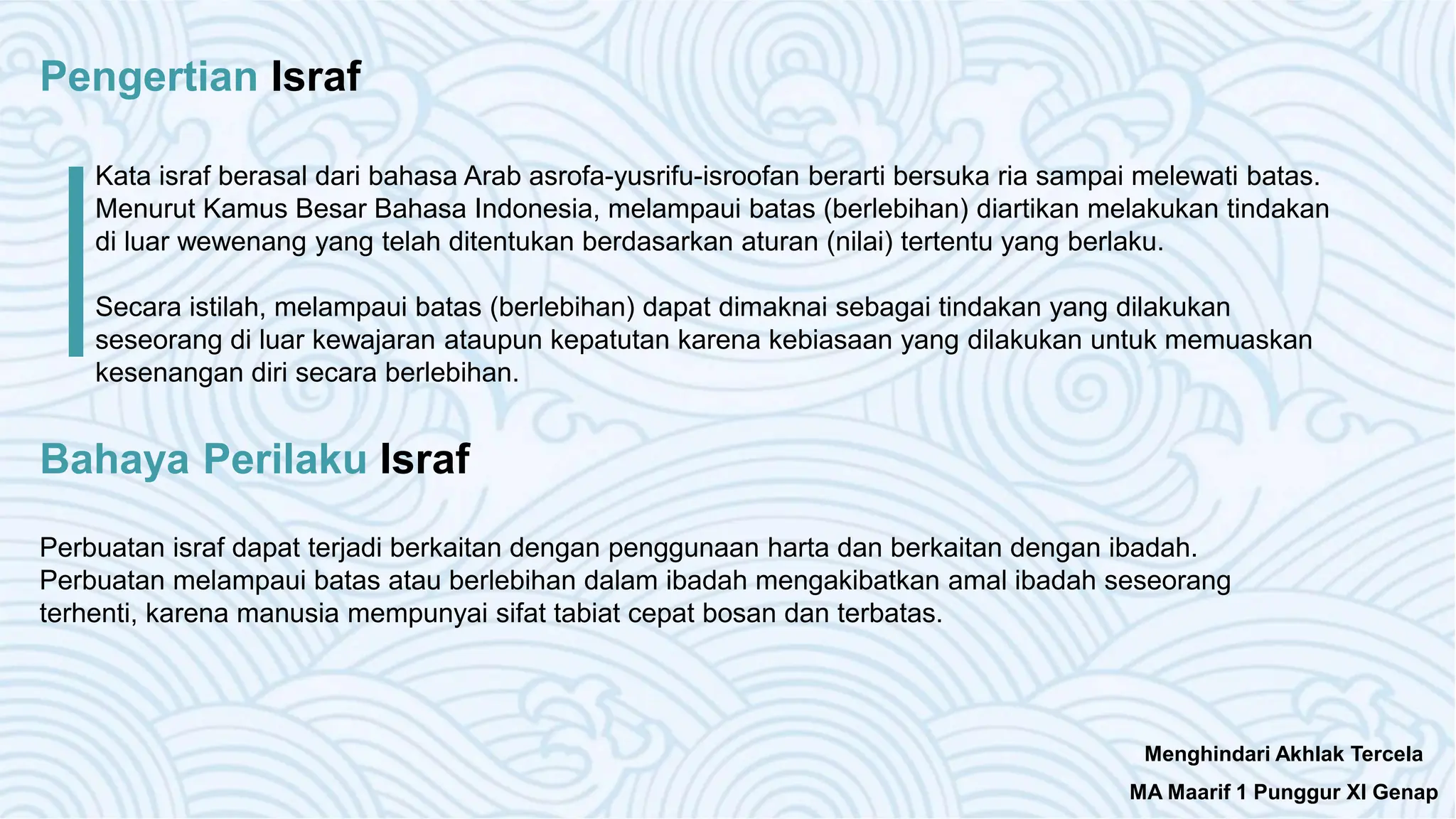 Akidah Akhlak Kelas XI akhlak tercela Semester II | PPTX