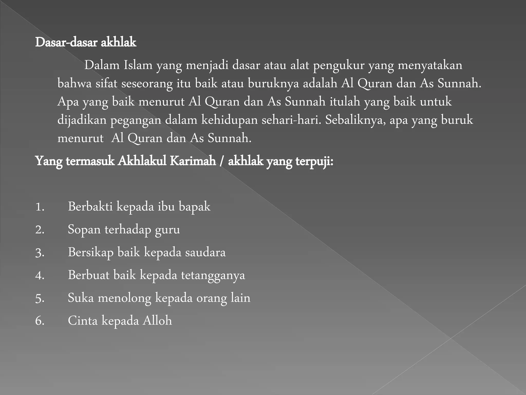 Akhlakul karimah | PPTX