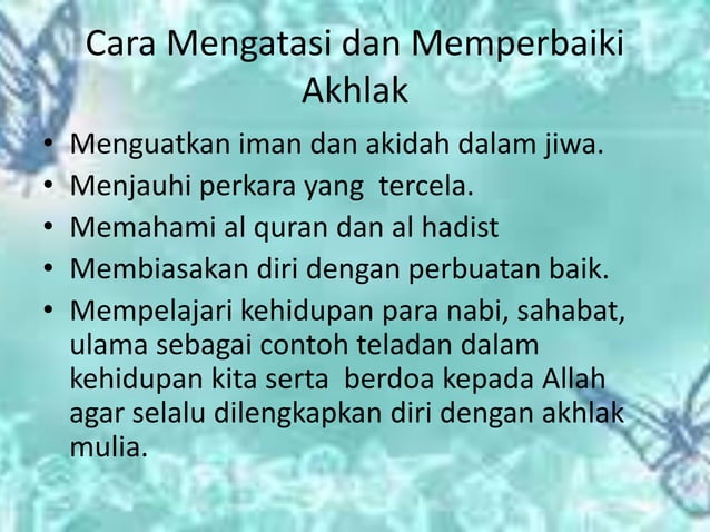 akhlaq materi yang membahas tentang akhlak yang baik | PPTX