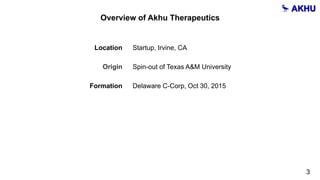 Akhu Therapeutics Pitch Deck | PDF