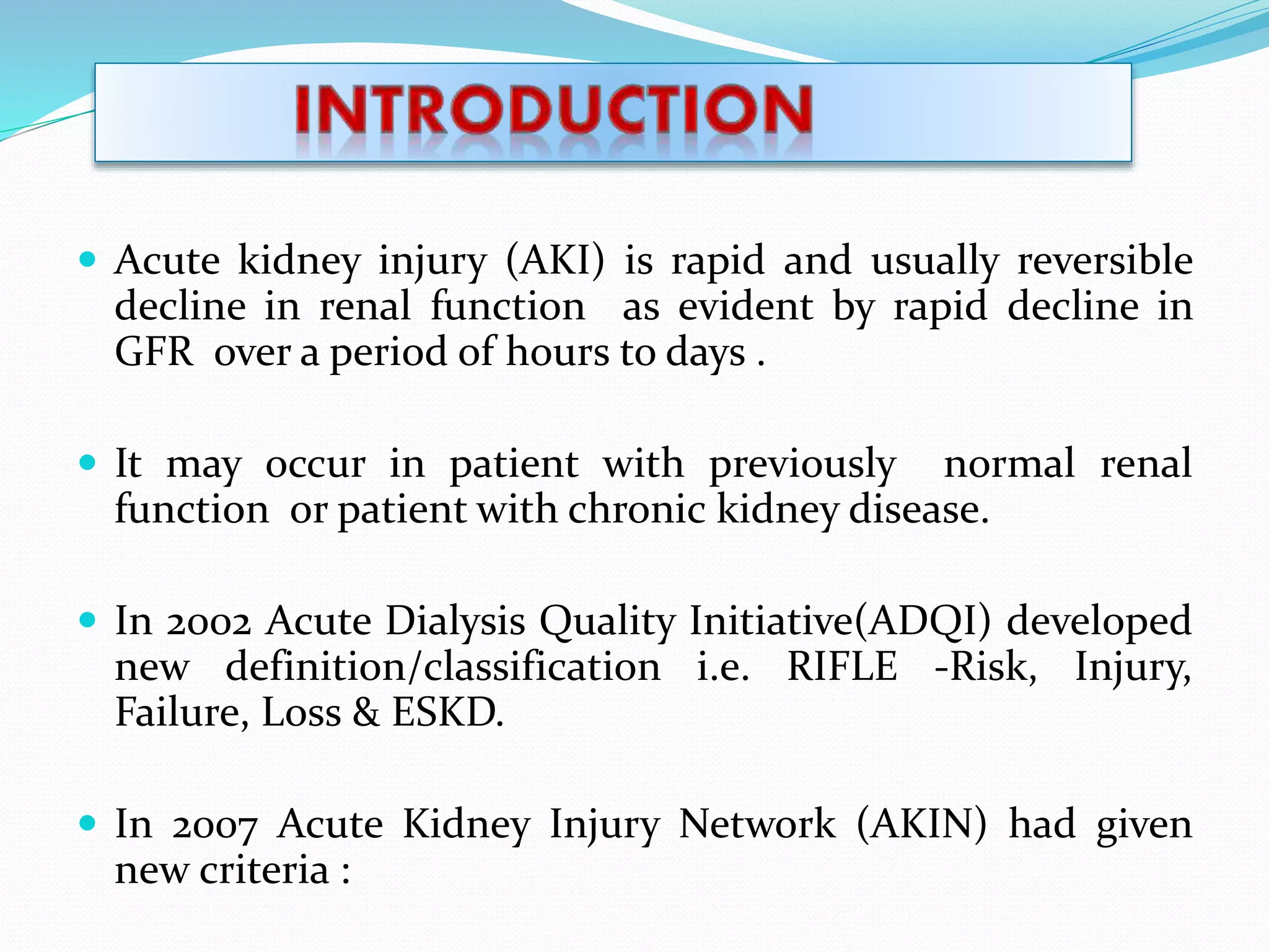 Acute kidney injury | PPTX