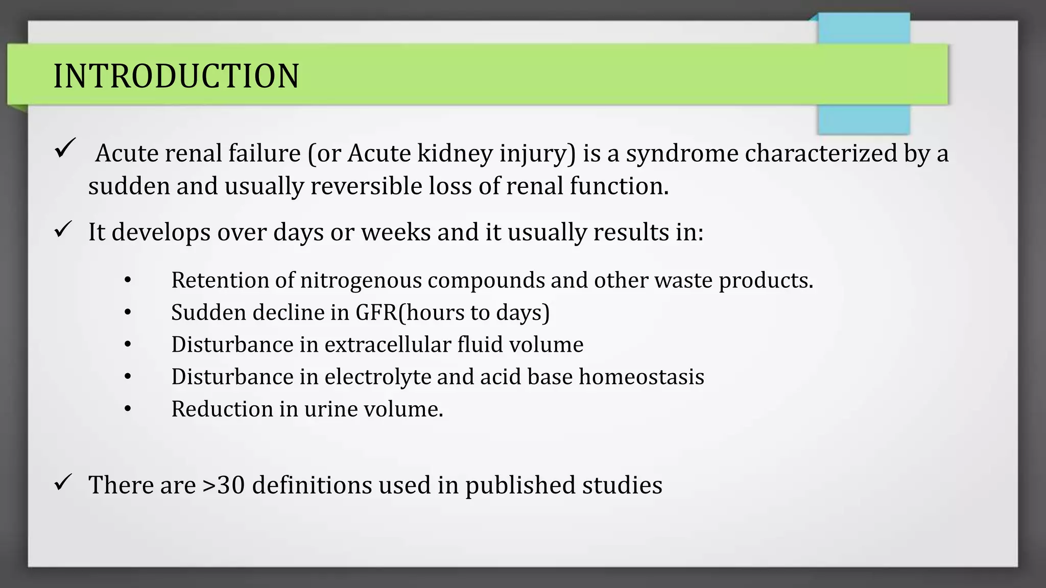ACUTE KIDNEY INJURY / ACUTE RENAL FAILURE | PPTX