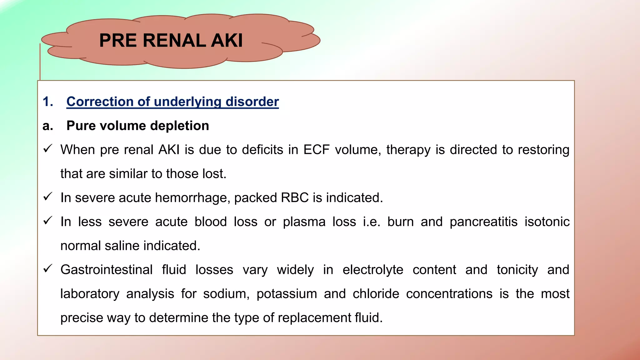ACUTE KIDNEY INJURY AND MANAGEMENT | PPTX