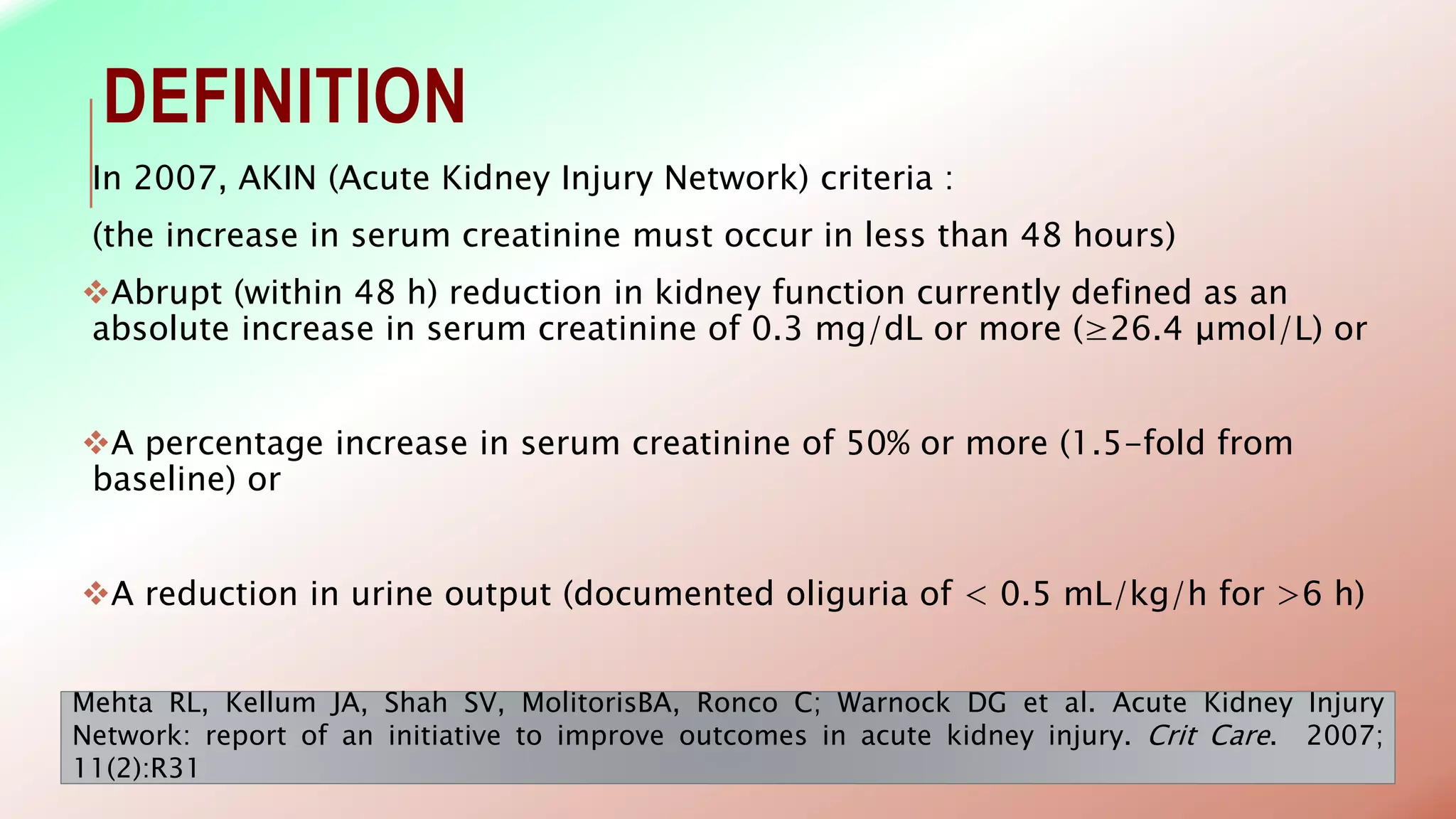 ACUTE KIDNEY INJURY AND MANAGEMENT | PPTX