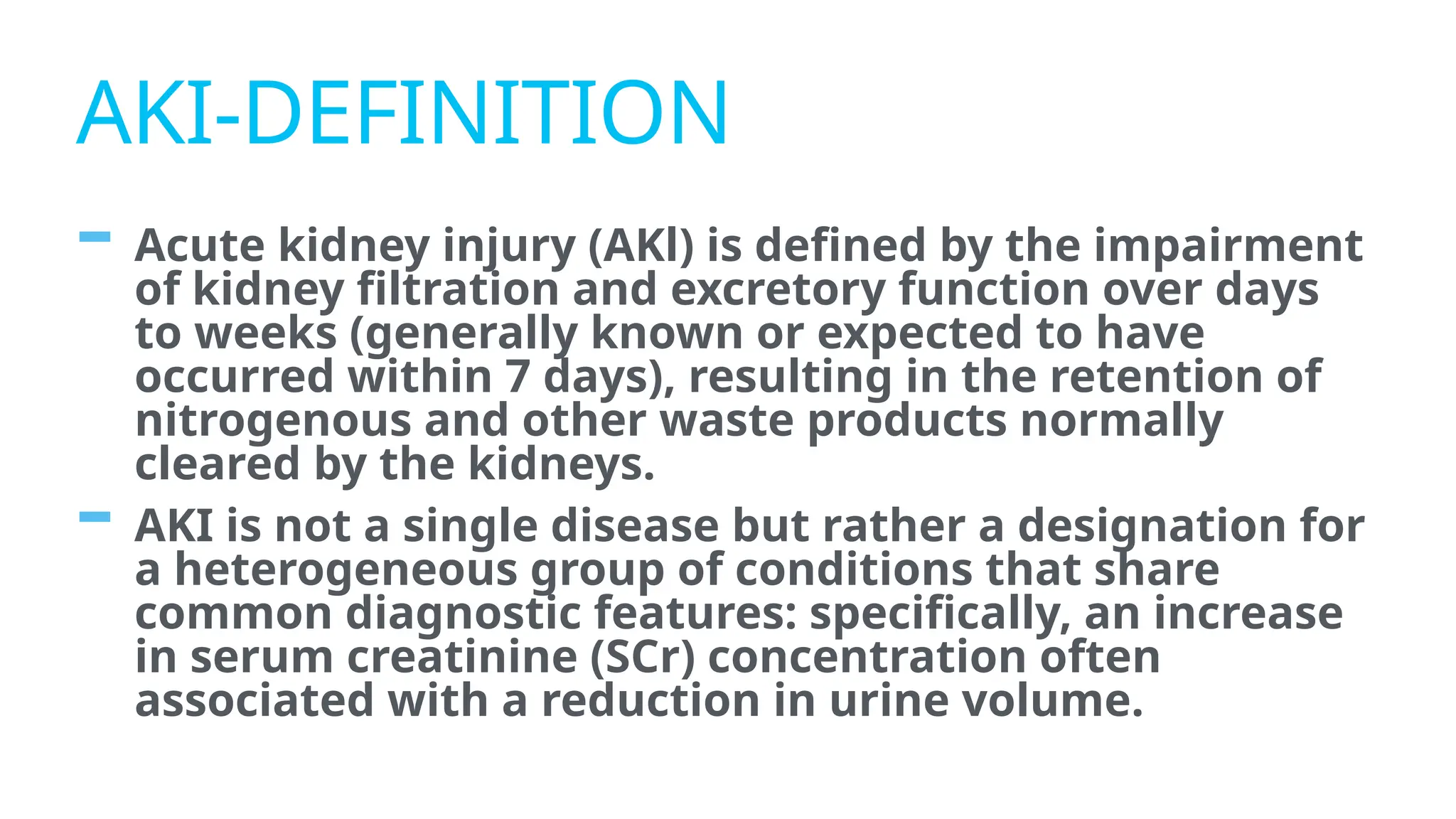 Acute Kidney Injury - Etiology , pathophysiology,clinical features ...