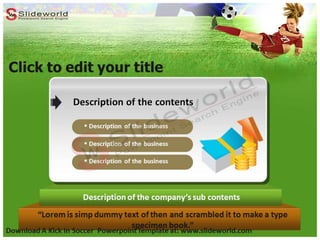 A Kick In Soccer Powerpoint Template - Slideworld | PPT
