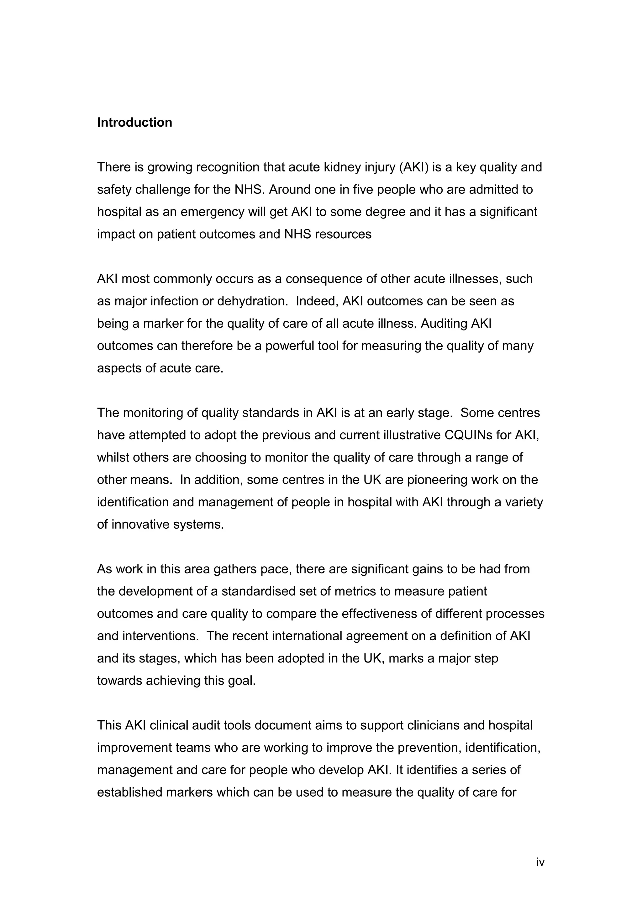 Acute Kidney Injury (AKI) Clinical Audit Tools 2011 | PDF