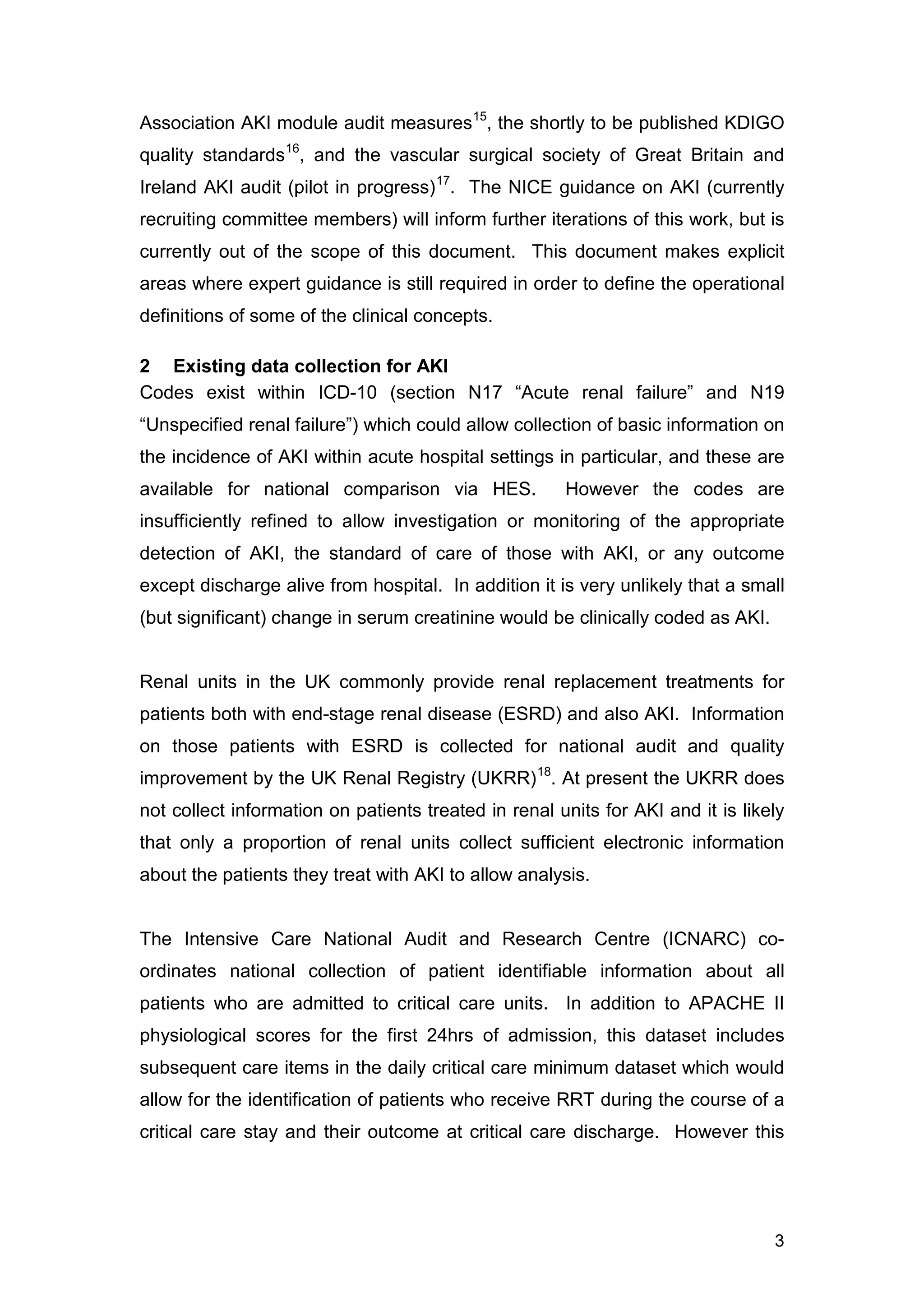 Acute Kidney Injury (AKI) Clinical Audit Tools 2011 | PDF