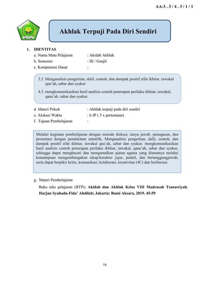 Materi Ajar Akidah Akhlak kelas 8 MTS.pdf