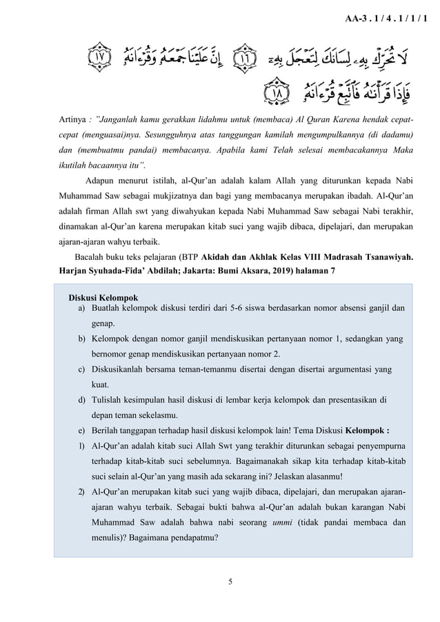 Materi Ajar Akidah Akhlak kelas 8 MTS.pdf
