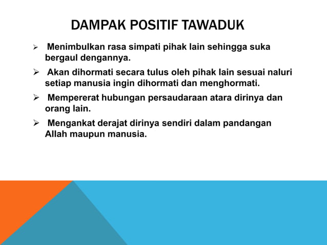 HUSNUZAN, TASAMUH, TAAWUN, DAN TAWADUK. | PPTX