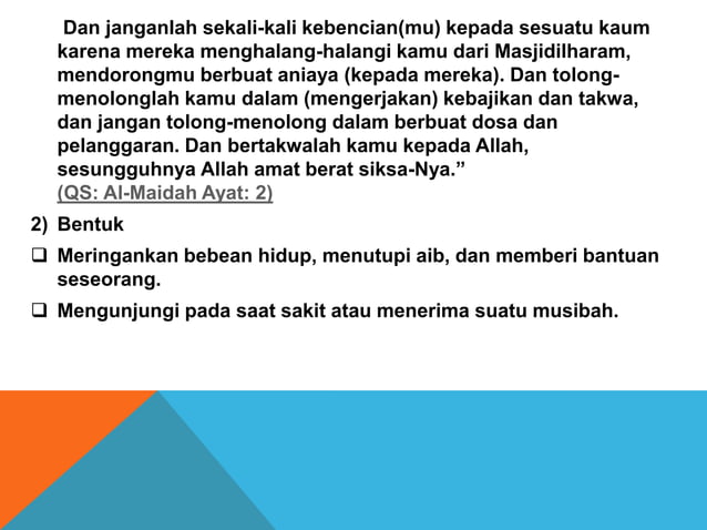 HUSNUZAN, TASAMUH, TAAWUN, DAN TAWADUK. | PPTX