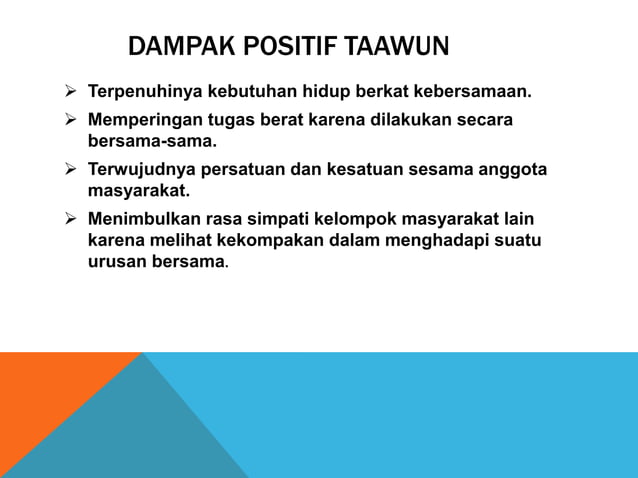 HUSNUZAN, TASAMUH, TAAWUN, DAN TAWADUK. | PPTX
