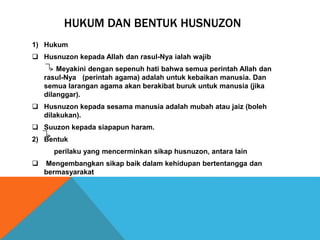 HUSNUZAN, TASAMUH, TAAWUN, DAN TAWADUK. | PPTX