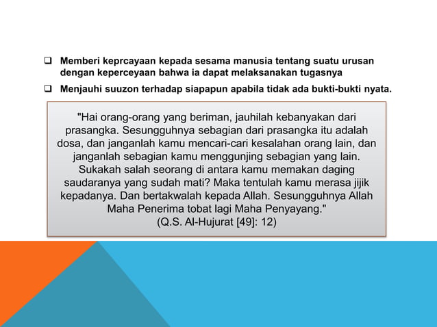 HUSNUZAN, TASAMUH, TAAWUN, DAN TAWADUK. | PPTX