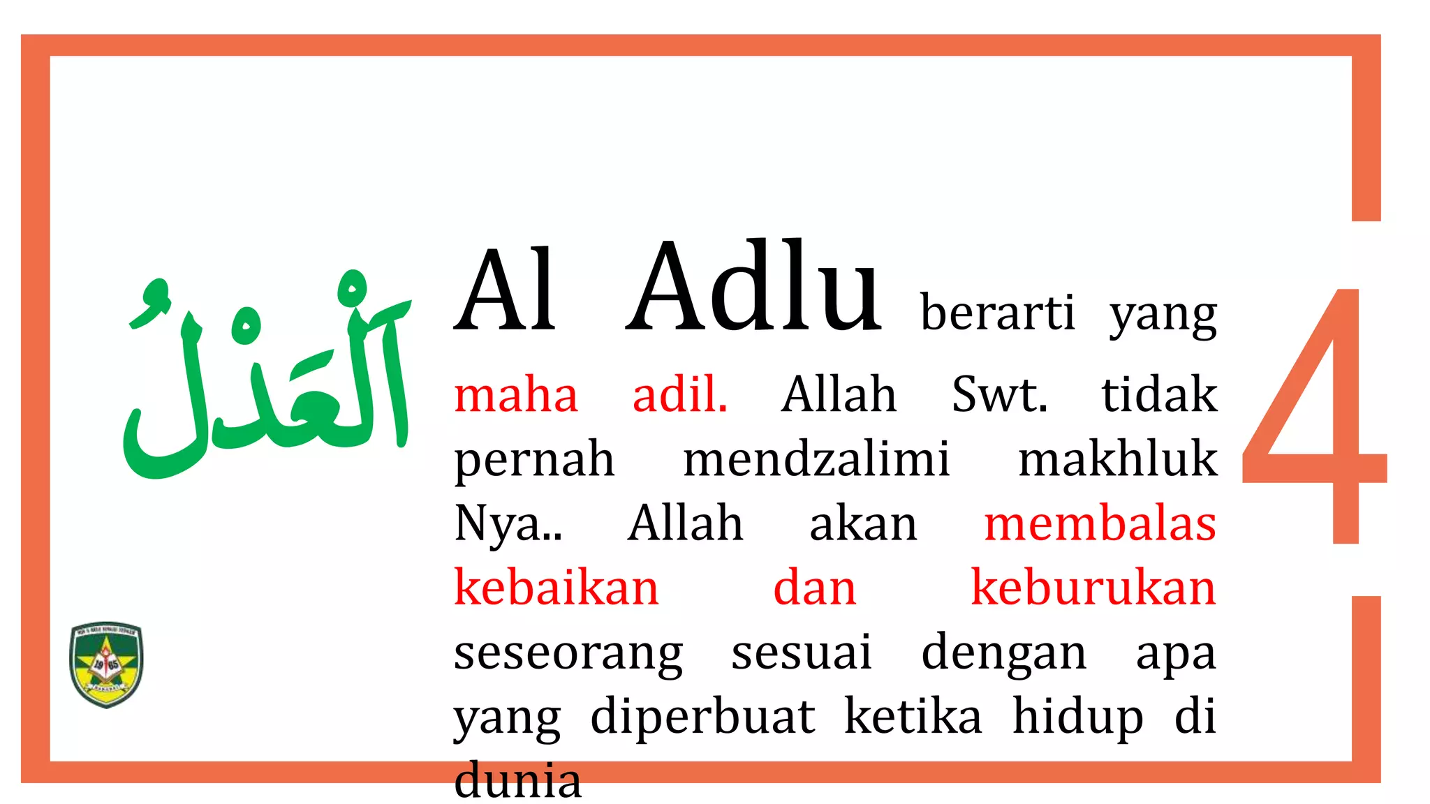 ASMAUL HUSNA - AKIDAH AKHLAK KELAS 4 | PPTX
