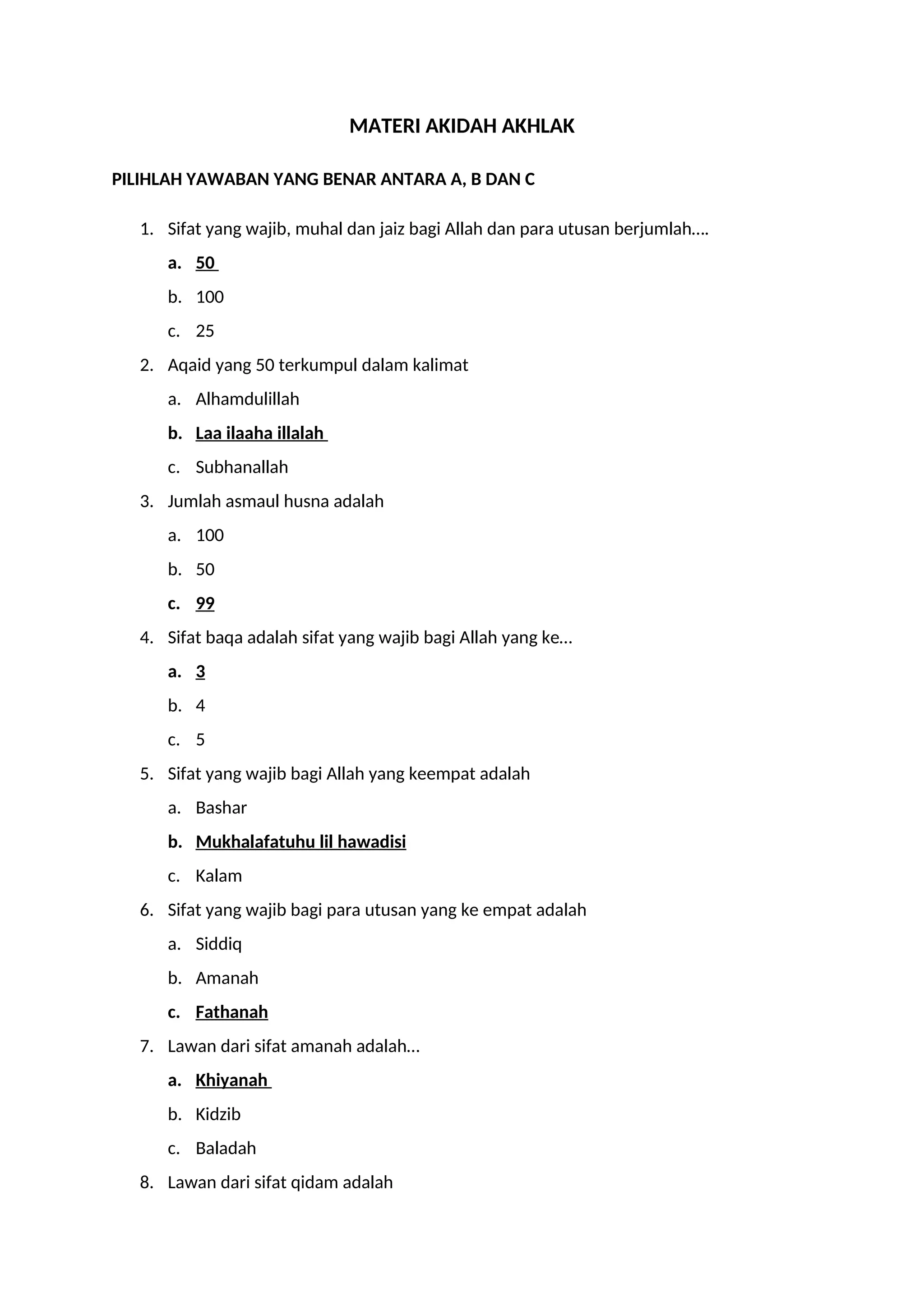 contoh soal AKIDAH AKHLAK CERCER MTS.docx