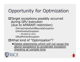 Speculative Execution of Parallel Programs with Precise Exception Semantics on GPUs | PPT
