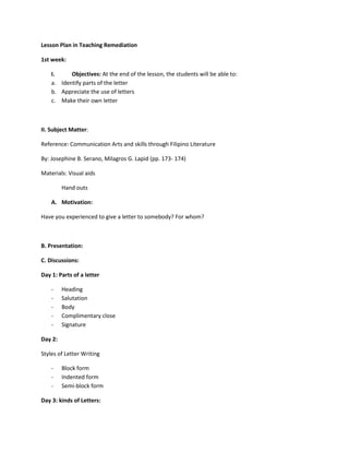 Lesson Plan (Letter) | DOCX