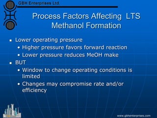 A Kinetic Model of Methanol Formation Over LTS Catalysts | PDF