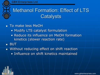 A Kinetic Model of Methanol Formation Over LTS Catalysts | PDF